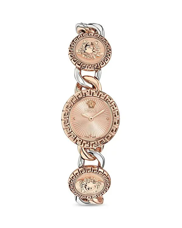 Versace La Greca Stud Icon Watch, 28mm - Rose Gold/two Tone