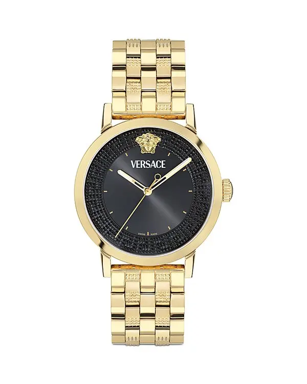 Versace Albireo 40mm Watch - Black/gold