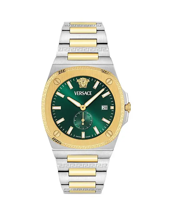 Versace Tolomeo Watch, 40mm - Green/two Tone