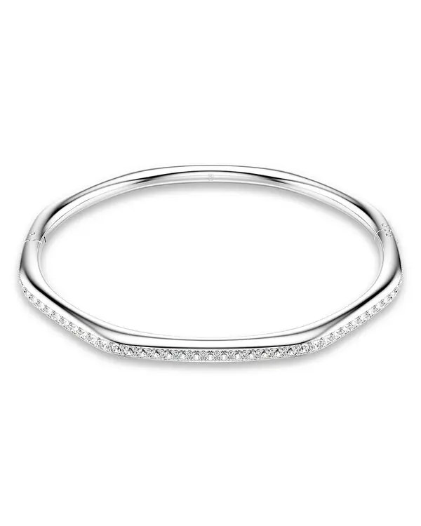 SWAROVSKI Dextera Pave Crystal Geometric Bangle Bracelet - Silver