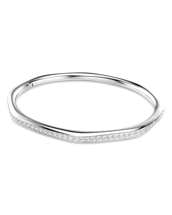 SWAROVSKI Dextera Pave Crystal Geometric Bangle Bracelet - Silver