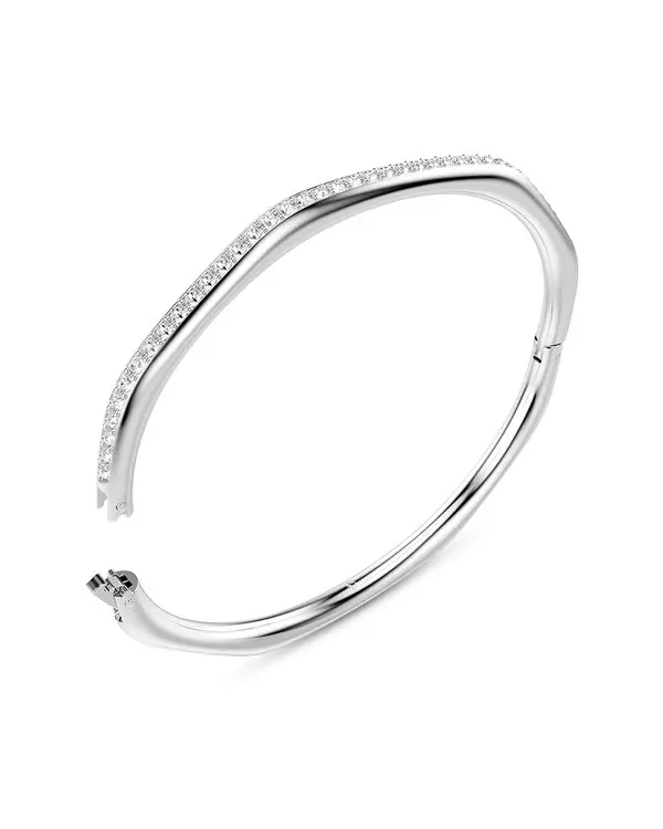 SWAROVSKI Dextera Pave Crystal Geometric Bangle Bracelet - Silver
