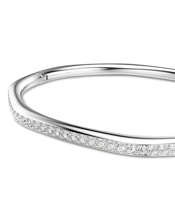 SWAROVSKI Dextera Pave Crystal Geometric Bangle Bracelet - Silver