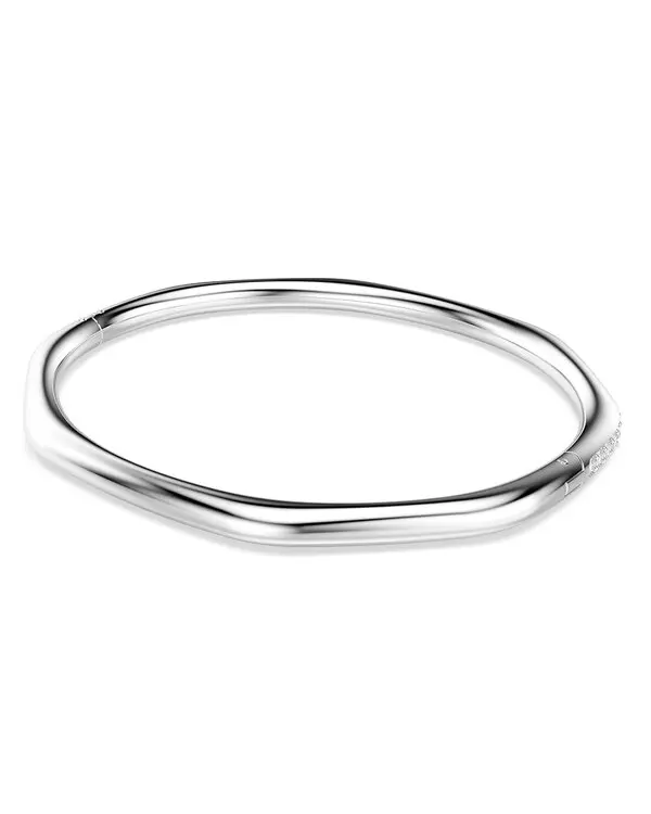SWAROVSKI Dextera Pave Crystal Geometric Bangle Bracelet - Silver