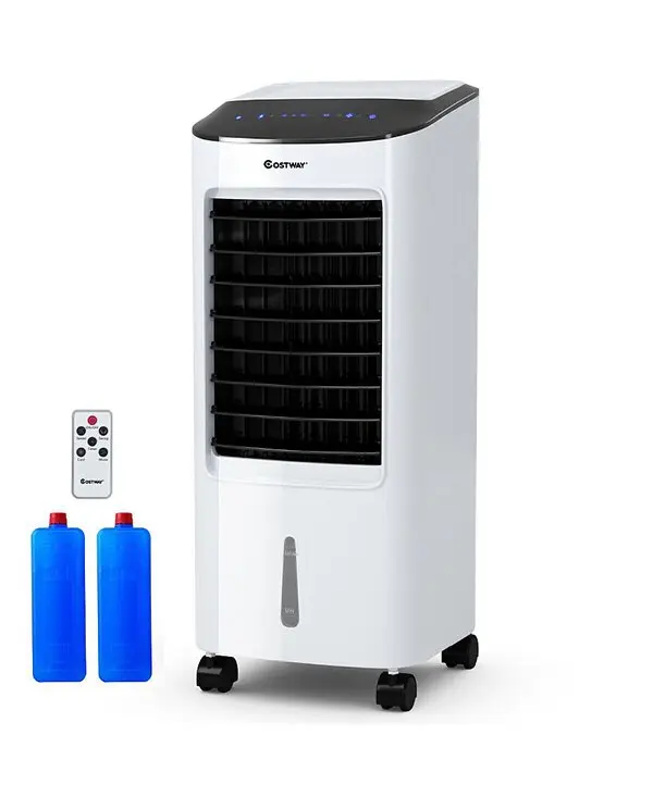 COSTWAY Evaporative Portable Air Cooler Fan & Humidifier With Filter Remote Control - White