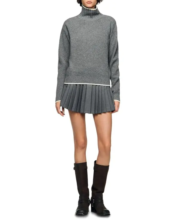 Sandro Pleated Mini Skirt