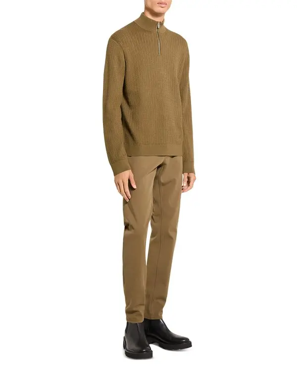 Theory Quarter Zip Cotton Sweater - Duffle