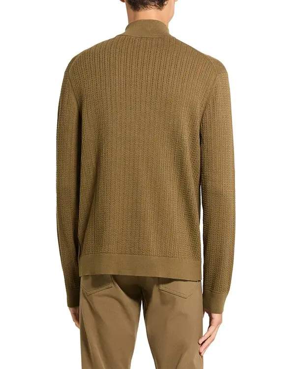 Theory Quarter Zip Cotton Sweater - Duffle