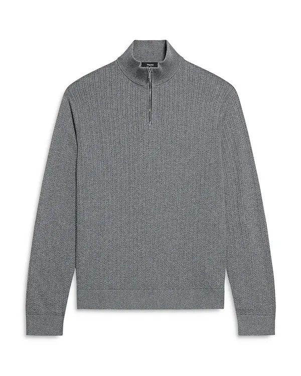 Theory Quarter Zip Cotton Sweater