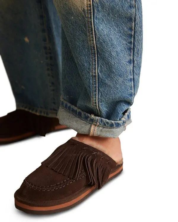 Free People Fallon Fringe Mule Flats - Chocolate