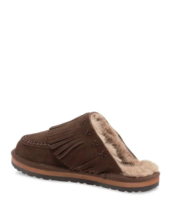 Free People Fallon Fringe Mule Flats - Chocolate