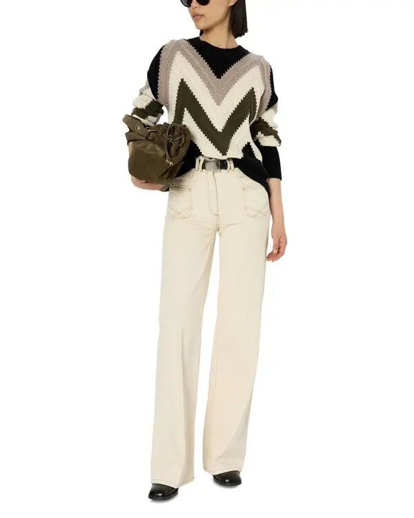 Gerard Darel Elissa Wool Chevron Sweater