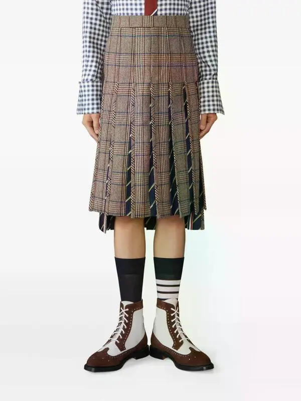 Thom Browne Houndstooth Pleated Skirt