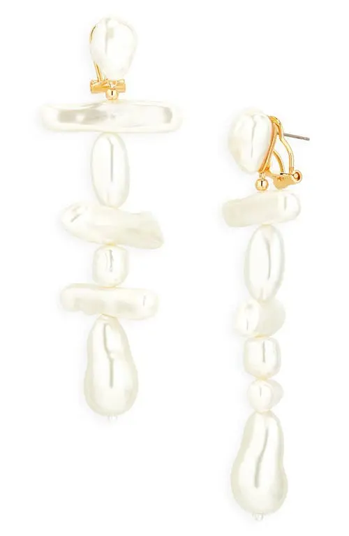Lele Sadoughi Grand Estate Linear Drop Earrings - Pearl