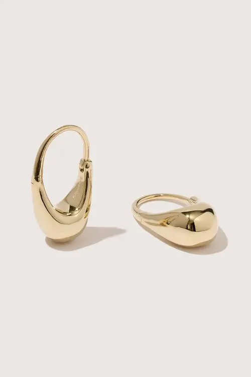 OTIUMBERG Sterling Roscida Drop Hoop Earrings - Yellow Toned Gold