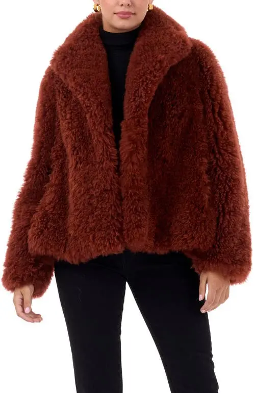 Gorski Genuine Shearling Jacket With Detachable Belt - Caramel