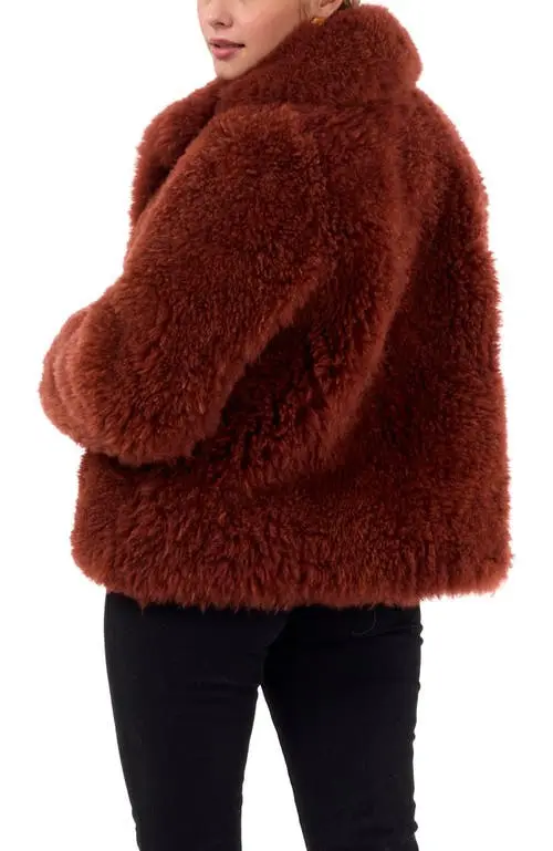 Gorski Genuine Shearling Jacket With Detachable Belt - Caramel
