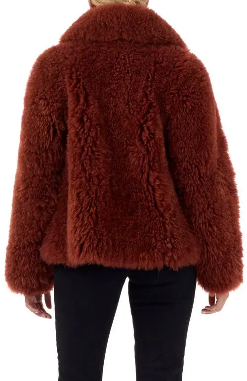 Gorski Genuine Shearling Jacket With Detachable Belt - Caramel