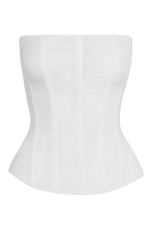 LEAU Muse Mesh Corset Top - White