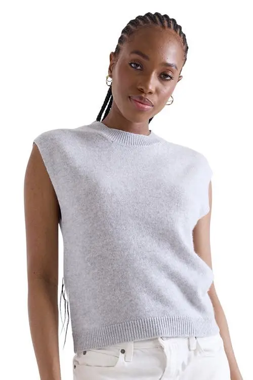 1982 Zarah Crew Neck 100% Cashmere Vest - Super Grey