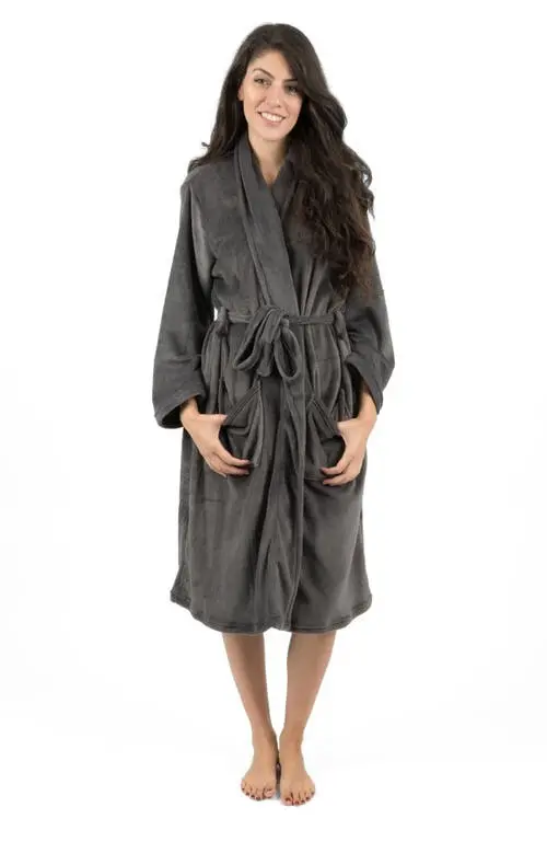 LEVERET Fleece Robe - Gray