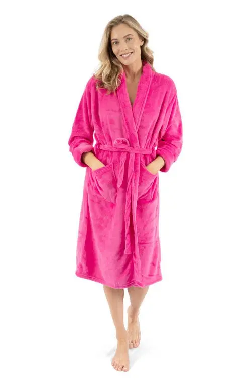 LEVERET Fleece Robe - Hot Pink