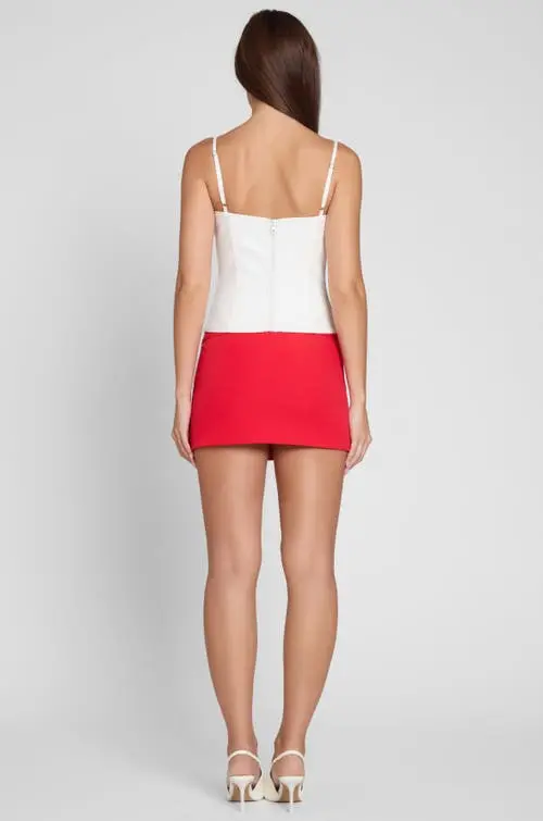 LEAU Column Micro Mini Skirt - Red