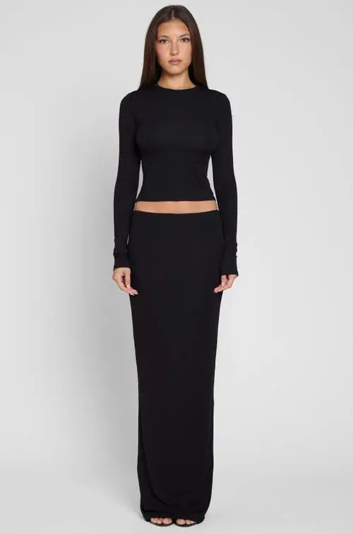 LEAU Jersey Maxi Skirt - Black
