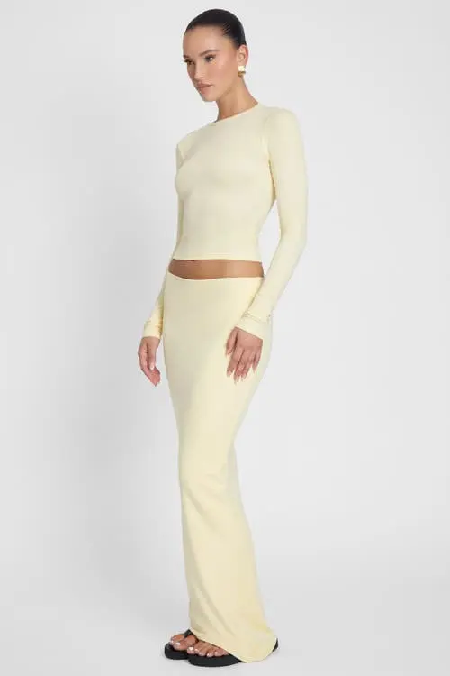 LEAU Jersey Maxi Skirt - Butter Yellow
