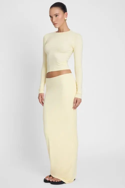 LEAU Jersey Maxi Skirt - Butter Yellow