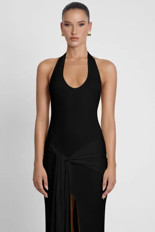 LEAU Halter Knot Maxi Dress