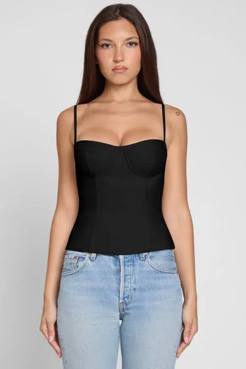 LEAU Bali Bustier Corset Top - Black