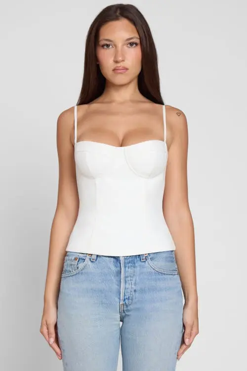 LEAU Bali Bustier Corset Top - White