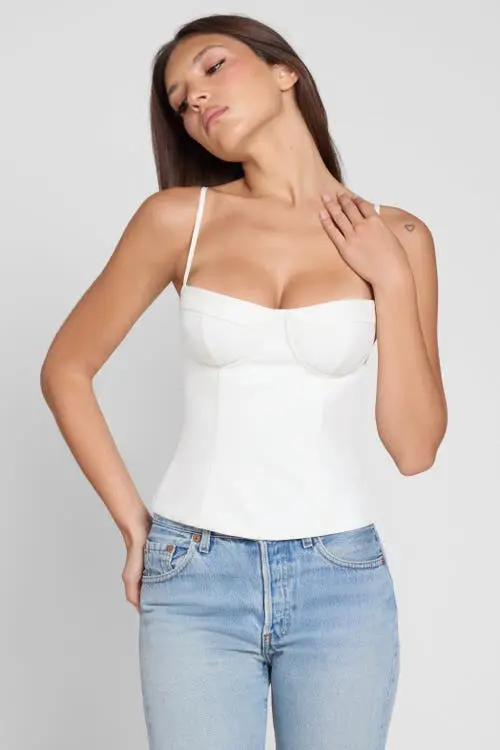 LEAU Bali Bustier Corset Top - White