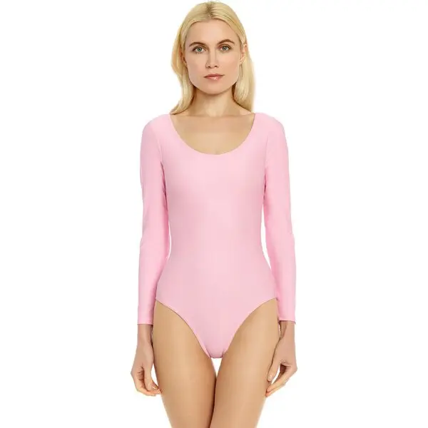LEVERET Long Sleeve Leotard - Pink