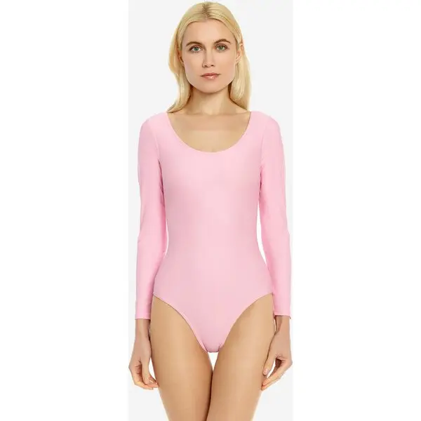 LEVERET Long Sleeve Leotard - Pink