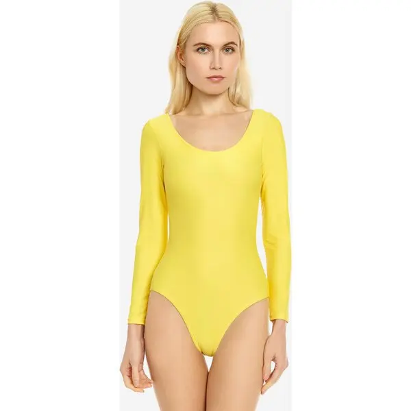 LEVERET Long Sleeve Leotard - Yellow