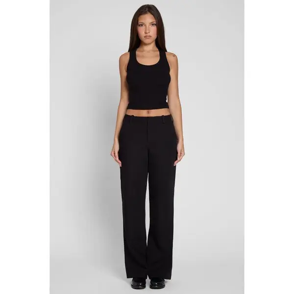 LEAU Classic Column Straight Trousers - Black