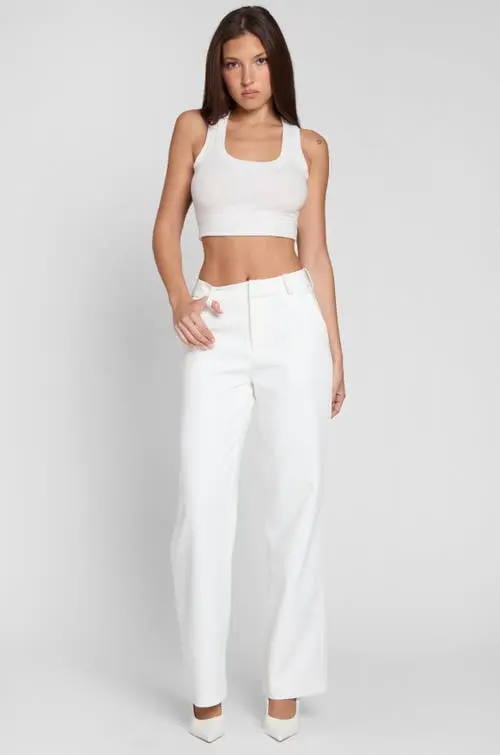 LEAU Classic Column Straight Trousers - White