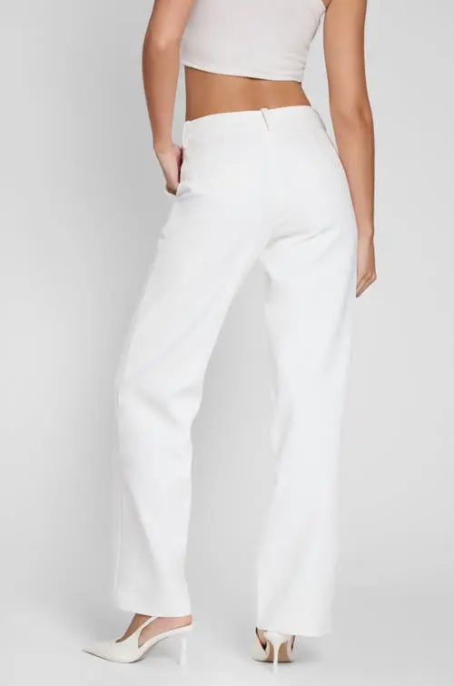 LEAU Classic Column Straight Trousers - White