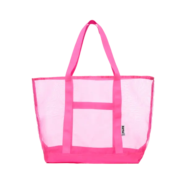 BABOON TO THE MOON Mesh Tote Bag - Hyper Pink