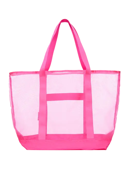 BABOON TO THE MOON Mesh Tote Bag - Hyper Pink