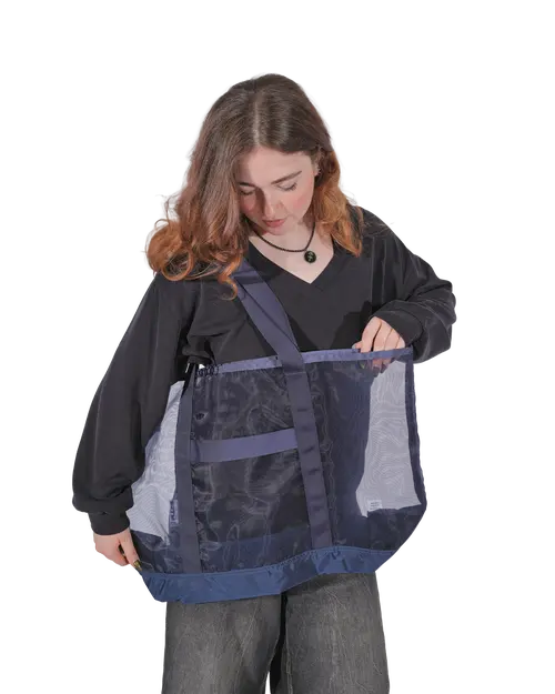 BABOON TO THE MOON Mesh Tote - Midnight