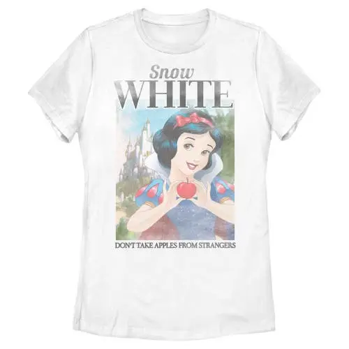 SNOW WHITE AND THE SEVEN DWARFS Don't Take Apples From Strangers Graphic T-shirt - White