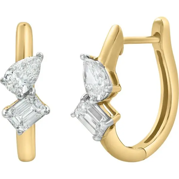 LUVMYJEWELRY Saela 14k Gold 0.35 Ct Lab Grown Diamond Huggie Earrings - 14k Yellow Gold