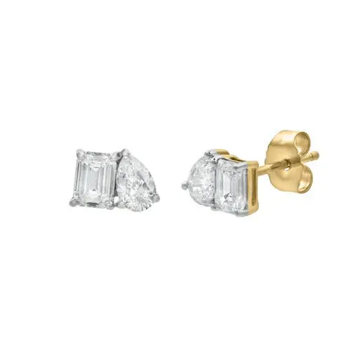 LUVMYJEWELRY 14k Gold 0.75 Ct Lab Grown Diamond Stud Earrings - 14k Yellow Gold