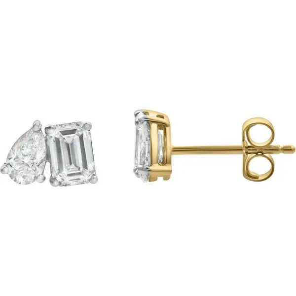 LUVMYJEWELRY 14k Gold 1.25 Ct Lab Grown Diamond Toi Et Moi Earrings - 14k Yellow Gold
