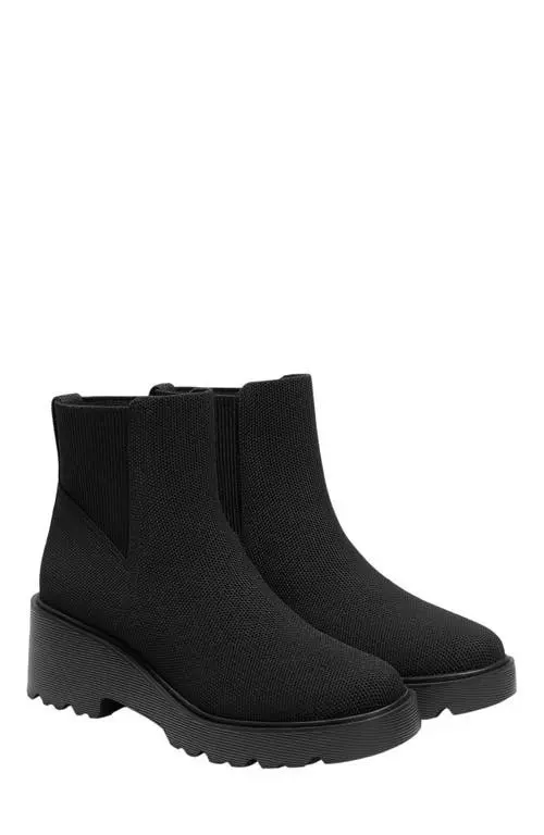 Vivaia Round-toe Chunky Platform Boots - Black