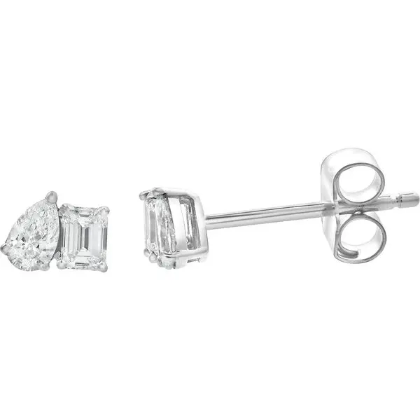 LUVMYJEWELRY 14k Gold 0.4 Ct Lab Grown Diamond Earrings - 14k White Gold
