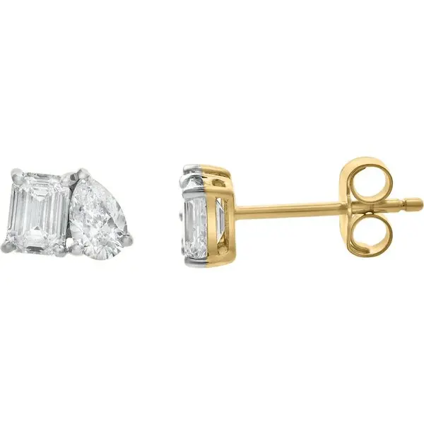 LUVMYJEWELRY 14k Gold 1 Ct Lab Grown Diamond Toi Et Moi Earrings - 14k Yellow Gold